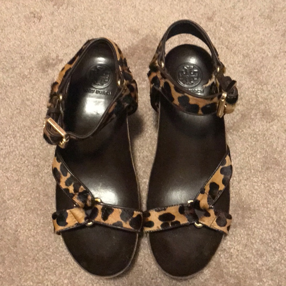 Tory Burch Platform Wedge Sandals - Gem